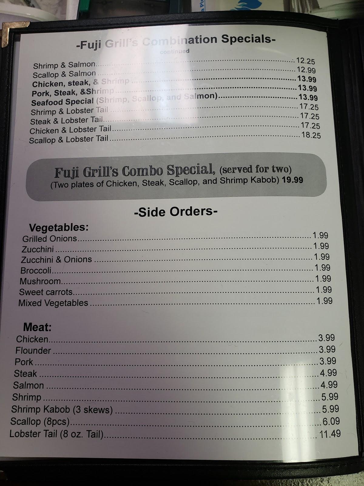 Menu at Little Fuji Restaurant, Laurinburg, 894 US-401