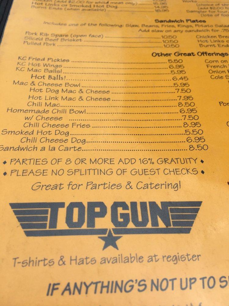 Menu at TOP GUN Bar, San Diego