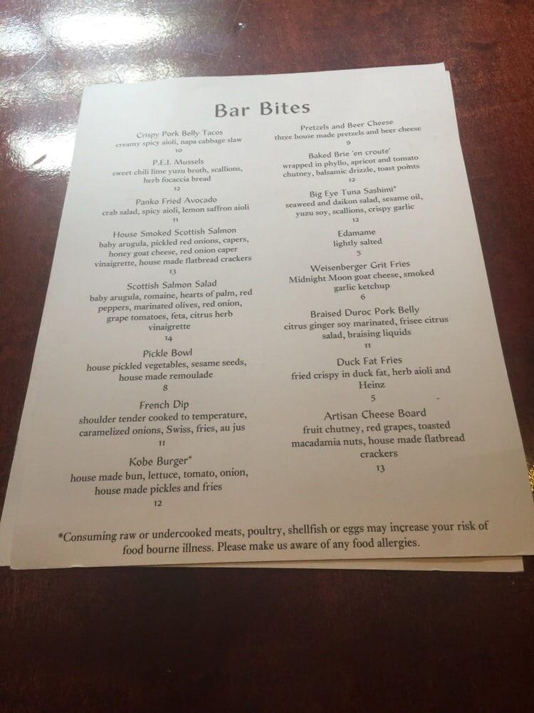 Menu at Coles 735 Main restaurant, Lexington