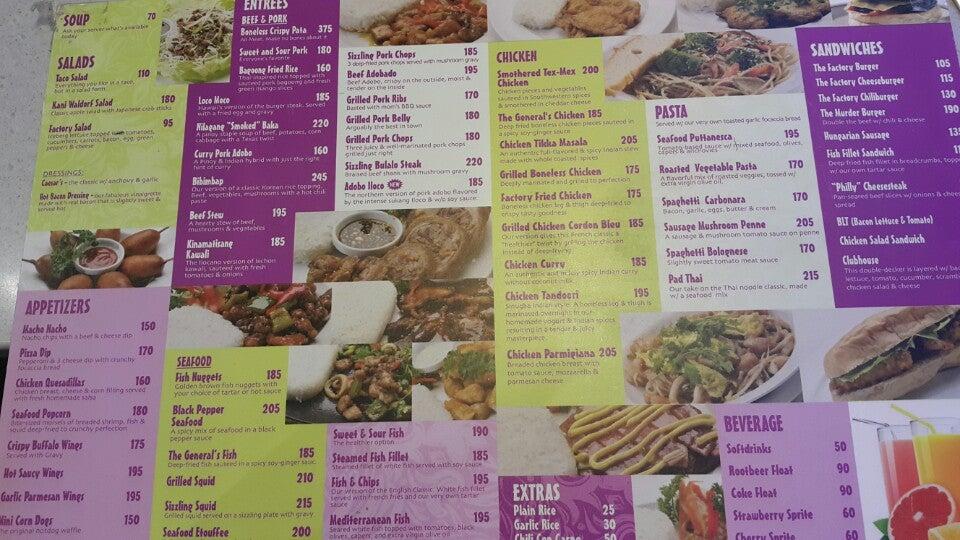 Menu at Dessert Factory desserts, Cebu City, F. Ramos Ext