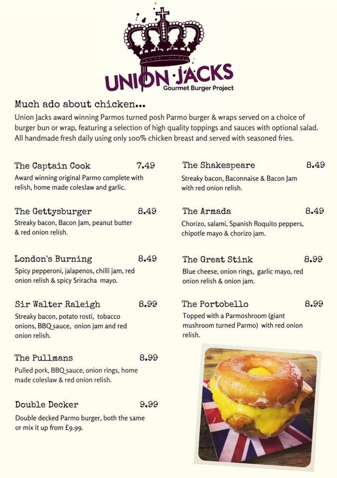 Menu at Gourmet Burger Project restaurant, Middlesbrough