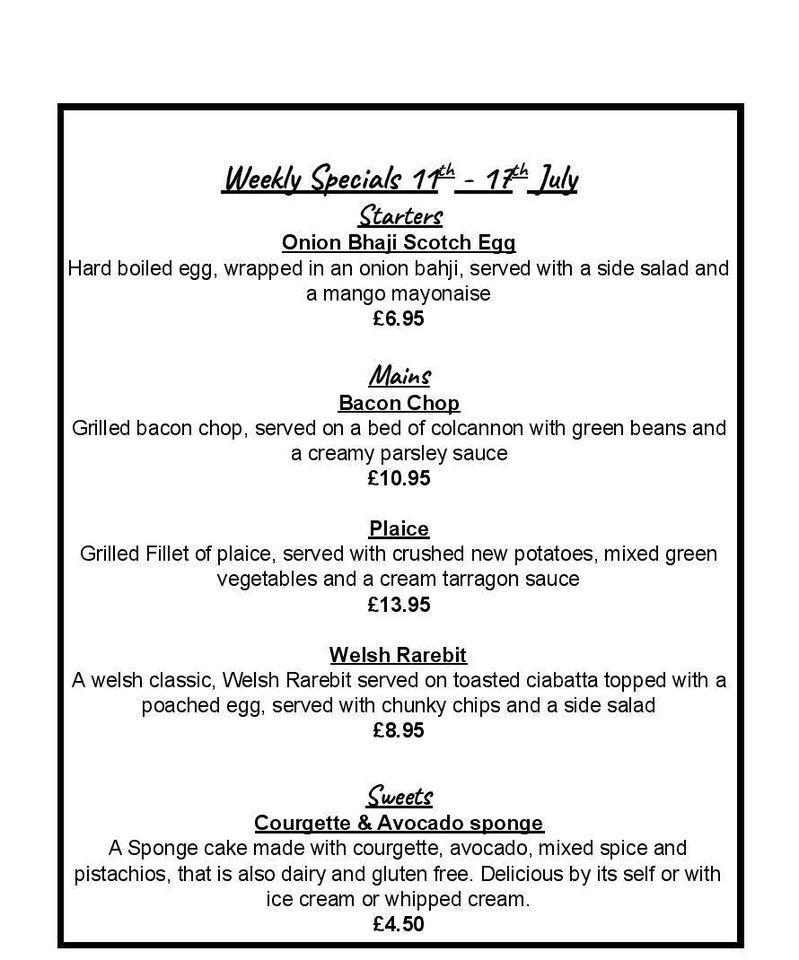 Menu at The Benllech pub & bar, Benllech