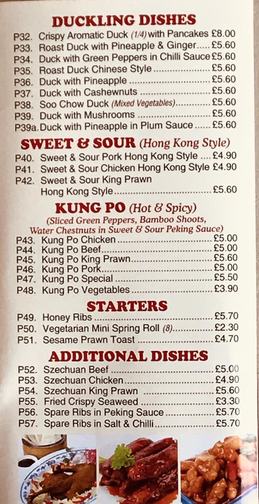 Menu at Golden Dragon fast food, Uckfield