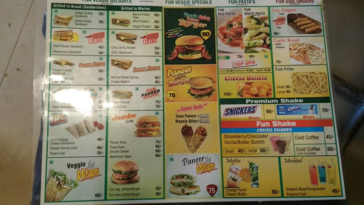 Menu at Fun Bytes bari brahmana, Jammu