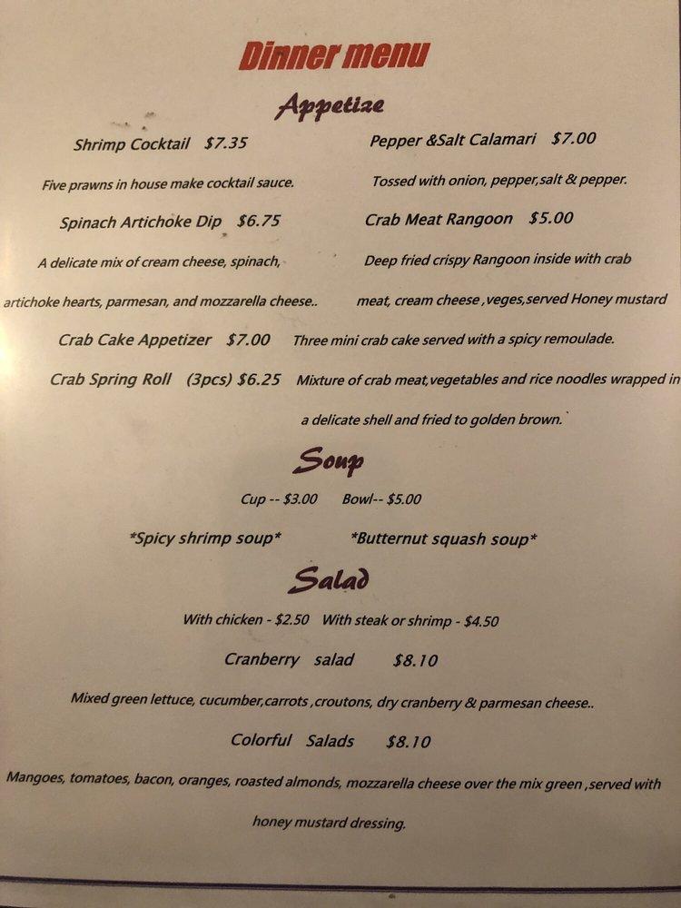 Menu at The Depot restaurant, Ironton