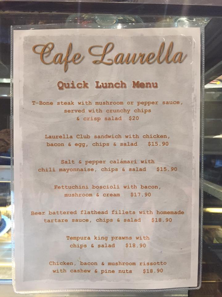 Menu at Cafe Laurella, Berowra Heights