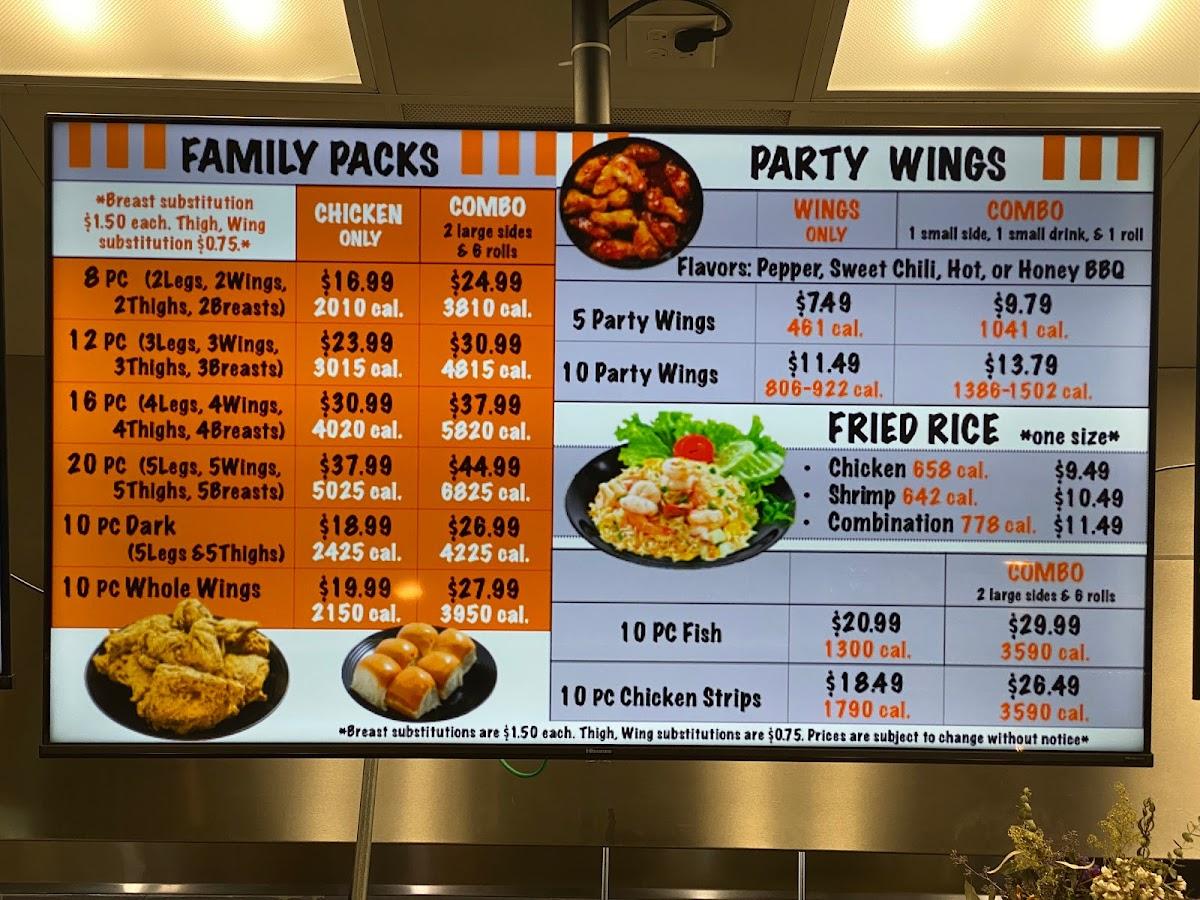 Menu at Famous Louisana Fried Chicken pub & bar, North Highlands