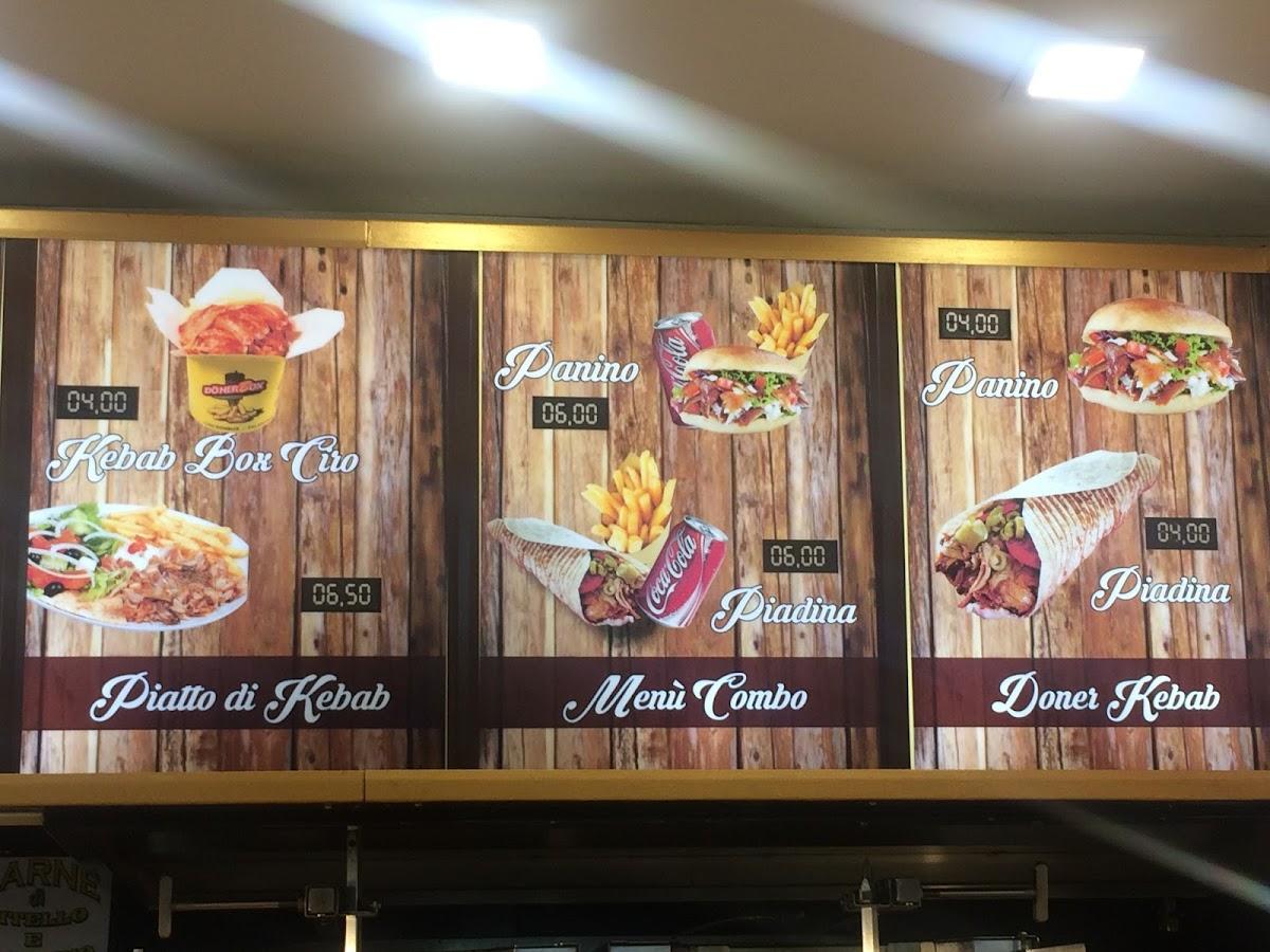 Menu at Kebabbaro Pizzeria, Rome