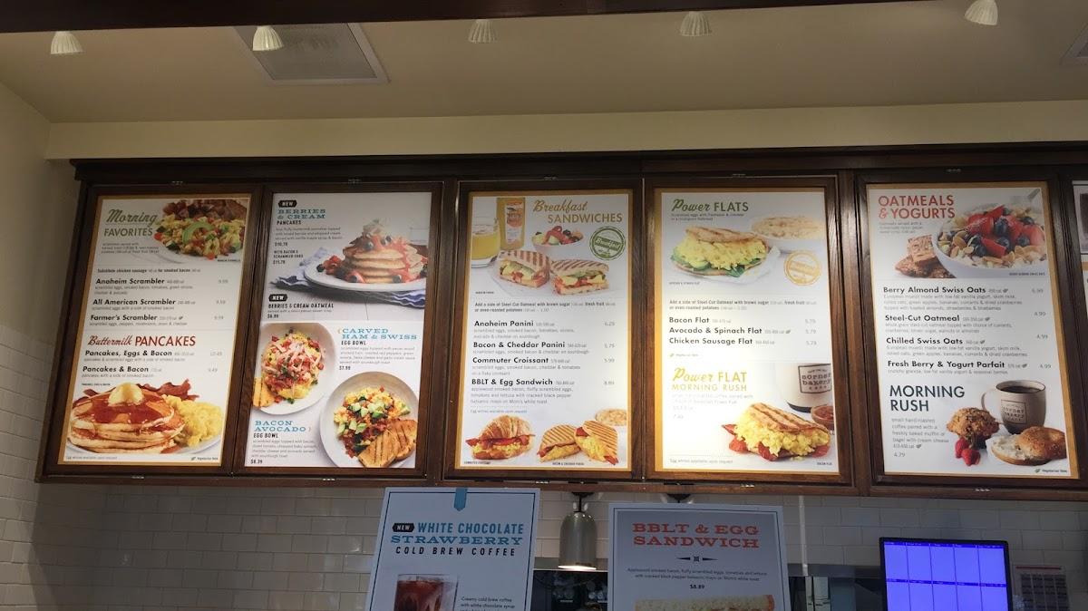 Menu at Corner Bakery Cafe, Palo Alto, El Camino Real