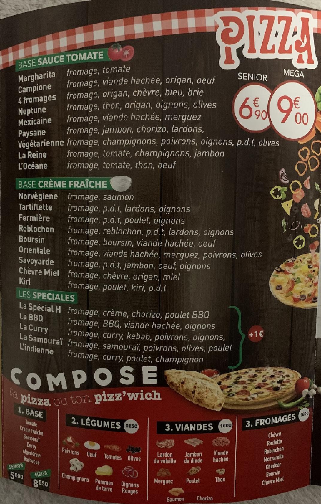 Menu au Food H Ponthierry (maison H) restaurant, Saint-Fargeau-Ponthierry