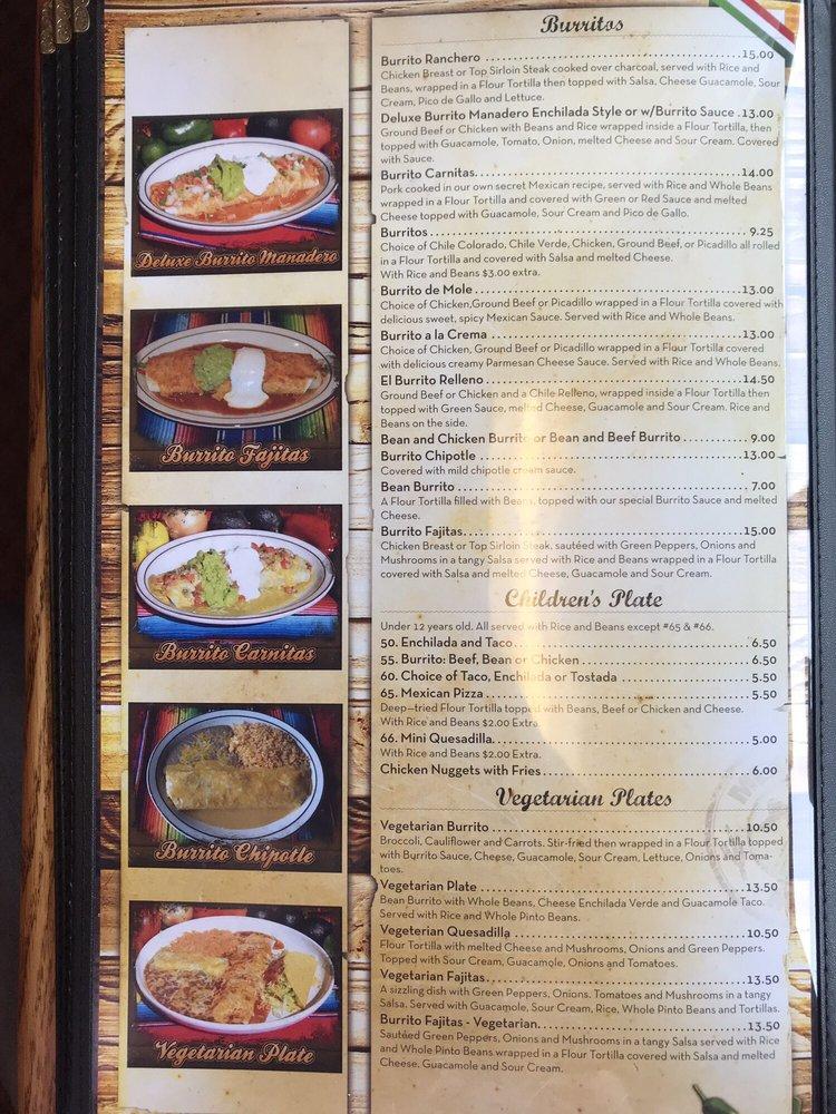 Menu at Playa Mazatlan Restaurant, Portland, NW Cornell Rd