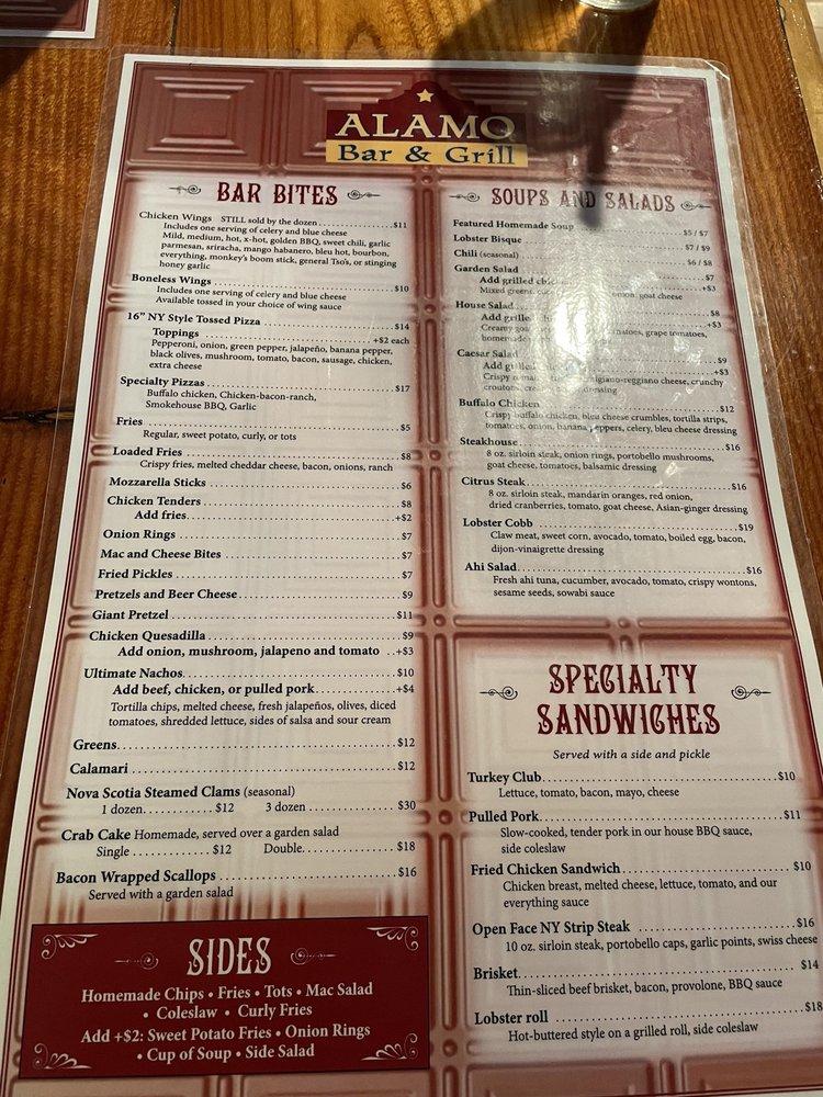 Menu at Alamo Bar & Grill, Poland