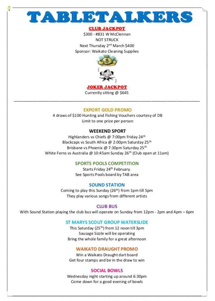 Menu at Glenview Club, Hamilton