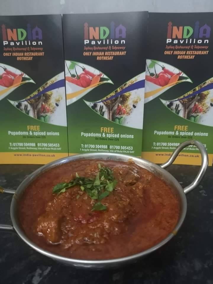 Menu at India Pavilion restaurant, Port Bannatyne