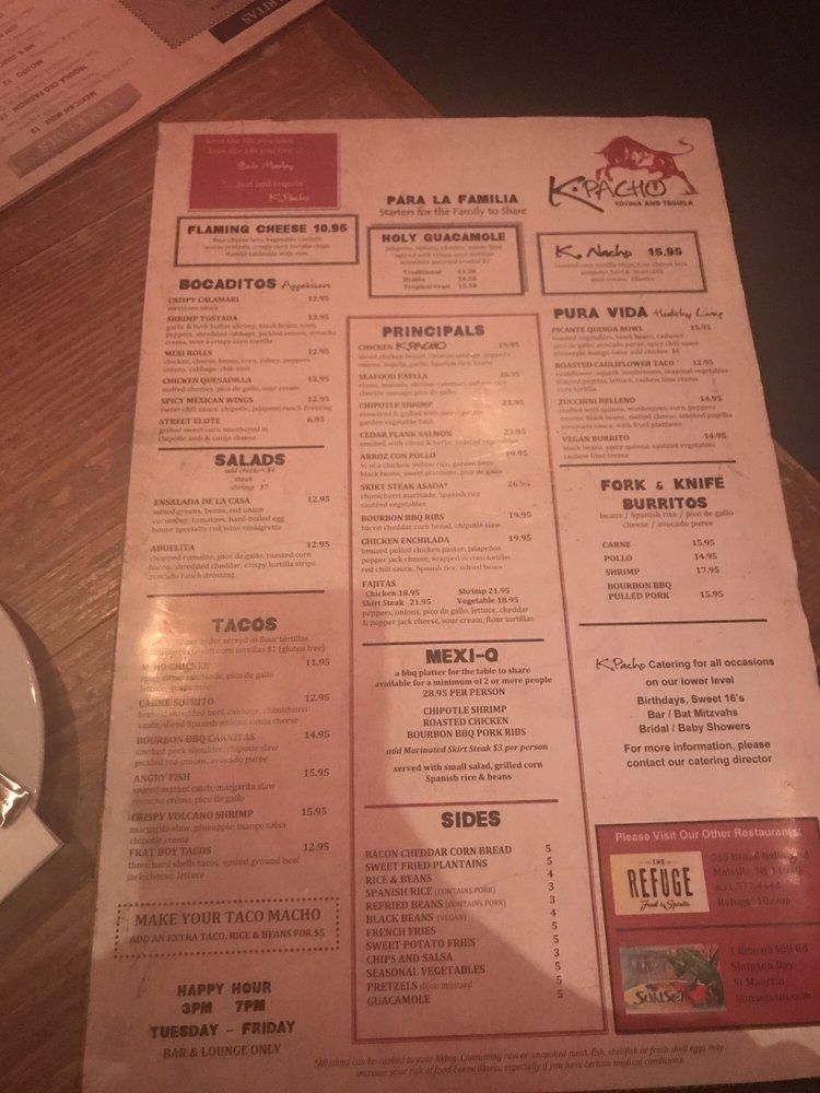 Menu at K. Pacho pub & bar, New Hyde Park
