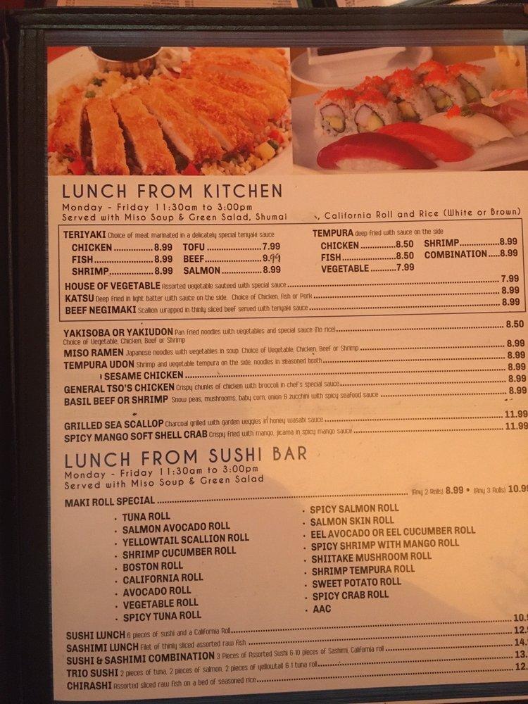 Menu at Tokyo Bleu restaurant, Cinnaminson