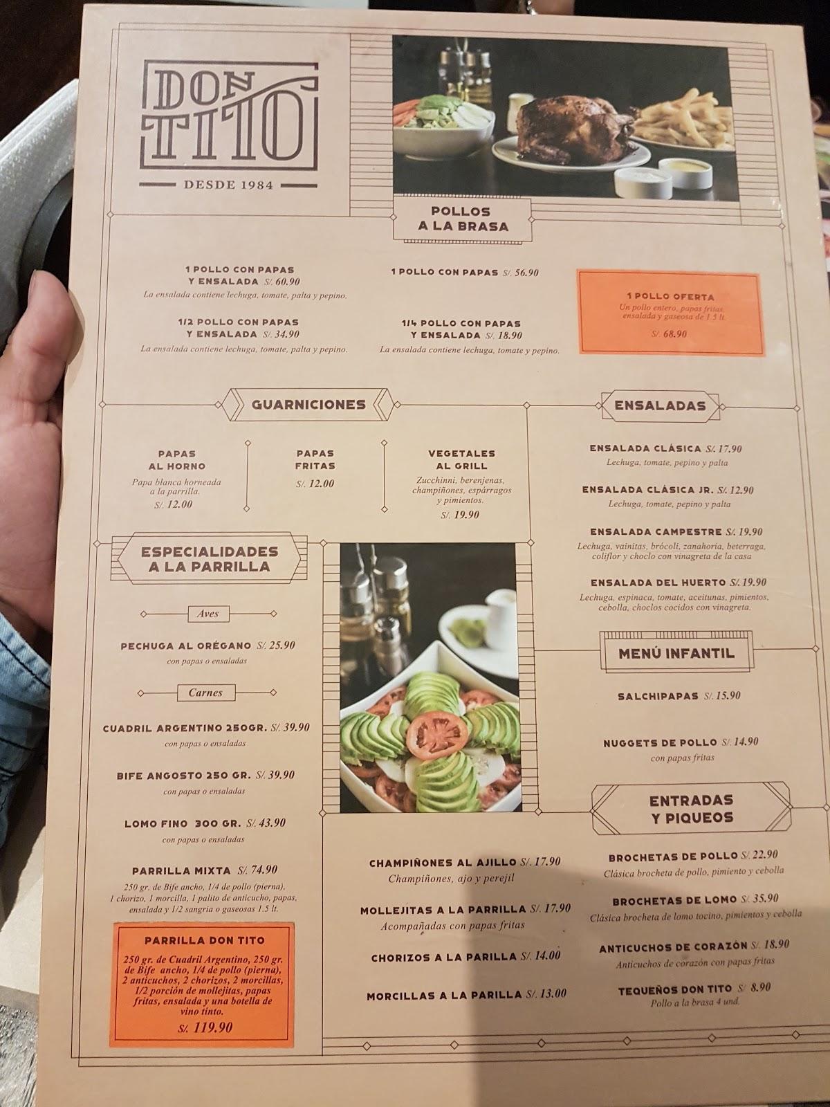 Carta del restaurante Don Tito, La Molina, 434