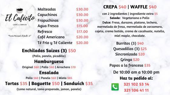 Carta de El Cafecito, El Grullo