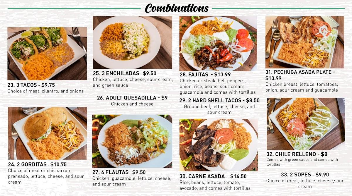 Menu at Tony's Tacos restaurant, Albany