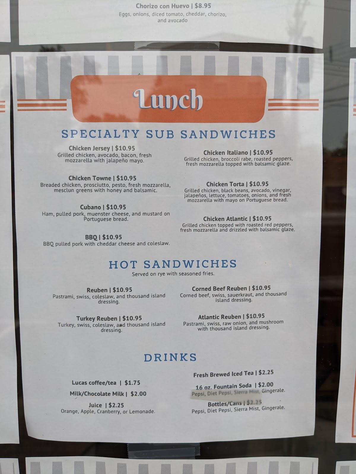 Menu at Towne Diner restaurant, Atlantic Highlands