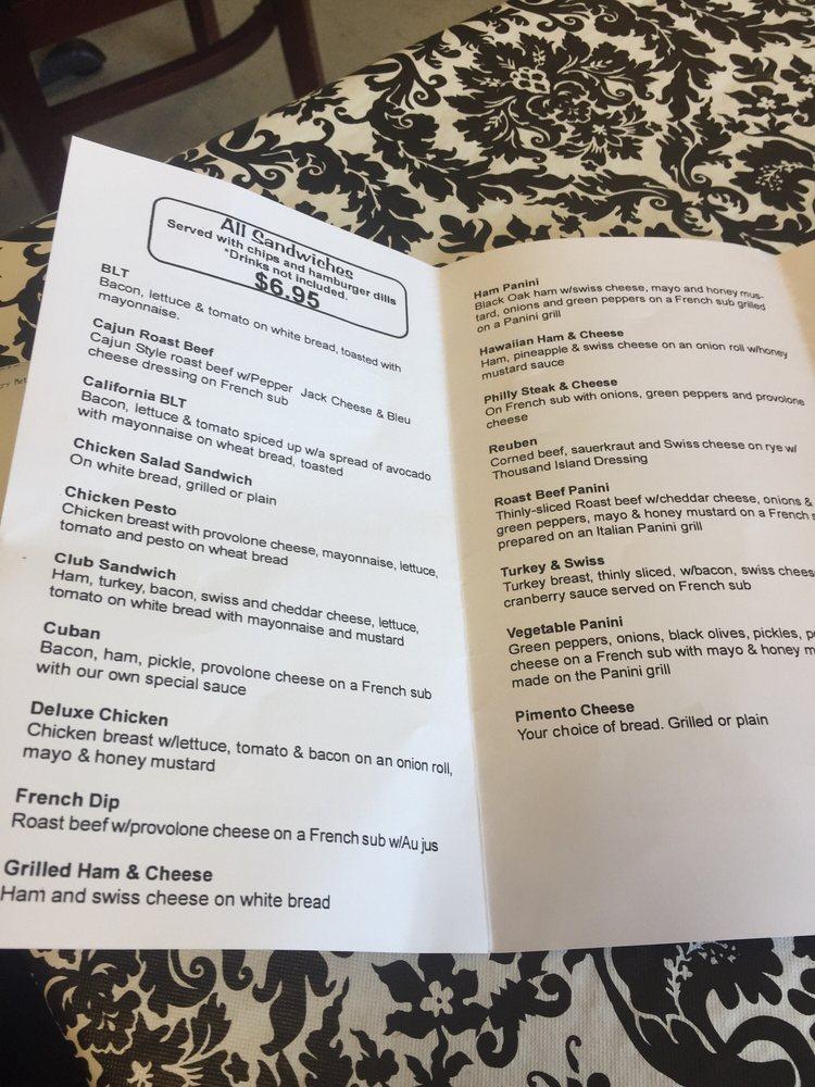 Menu at Yoder's Sandwich Shoppe cafe, Perry