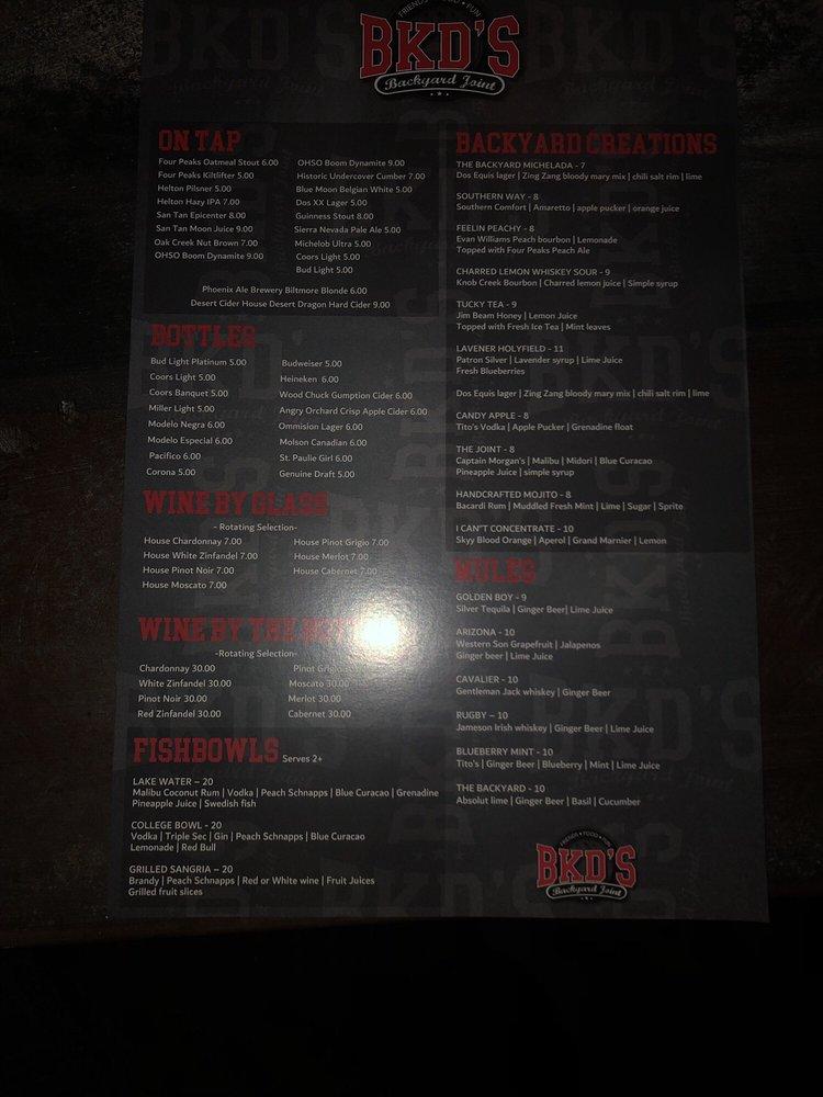 Menu at MVP Sports Bar and Grill, Chandler