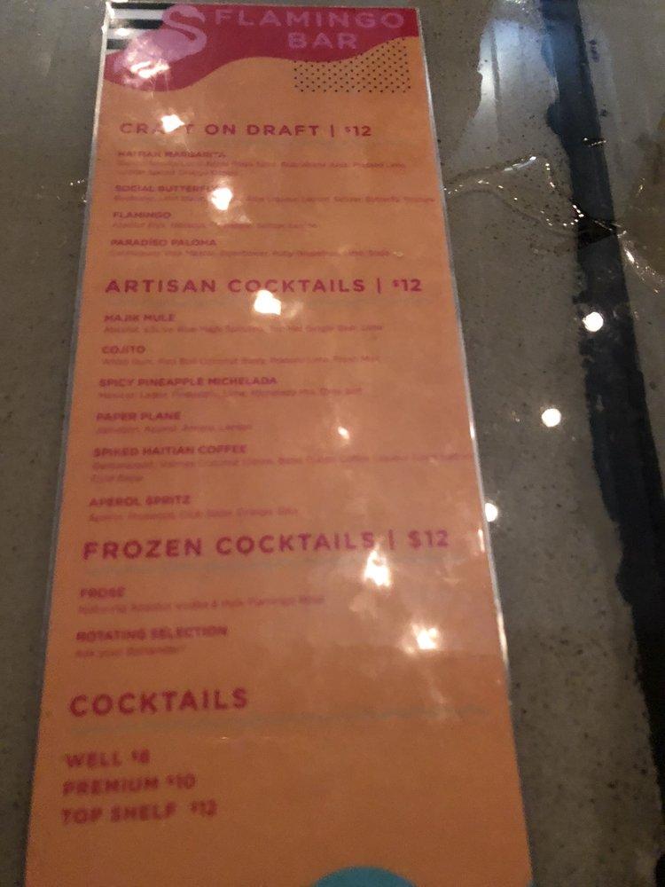 Menu at Flamingo Bar, Miami