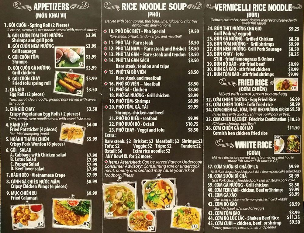 Menu at PHO KC Vietnamese Restaurant, Glendale, N 59th Ave #130