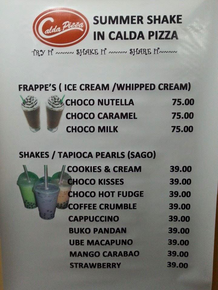 Menu at Calda Pizza San Pablo City pizzeria, San Pablo City, San Pablo City