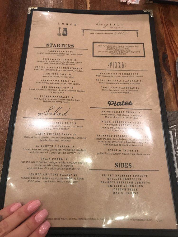 Menu at Honey Salt restaurant, Las Vegas