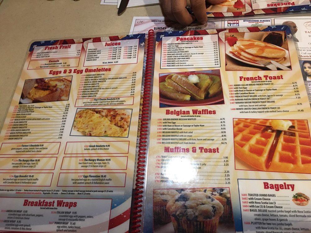 Menu at USA Diner restaurant, Valley Stream