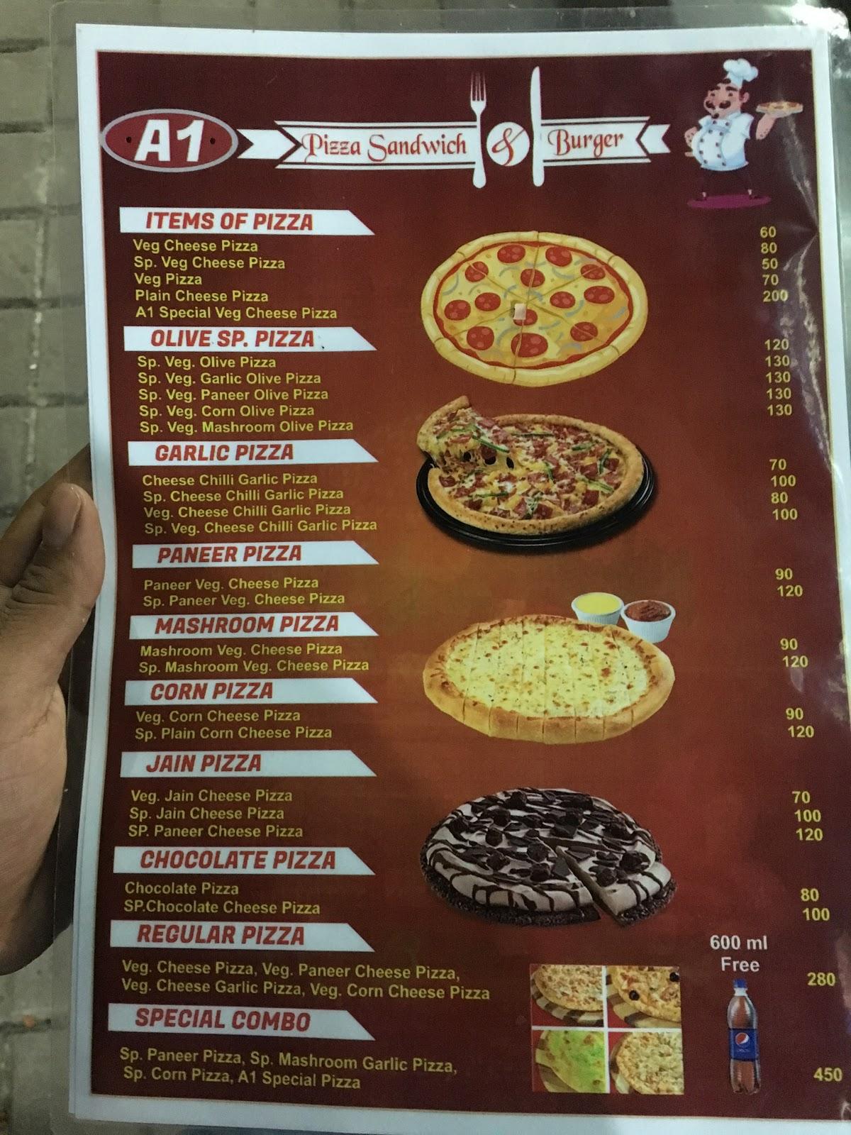 Menu at A1 pizza Sandwich & Burger, Pune
