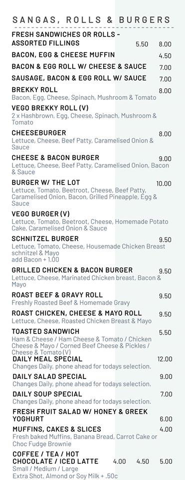 Menu at Cowes Corner Takeaway cafe, Cowes