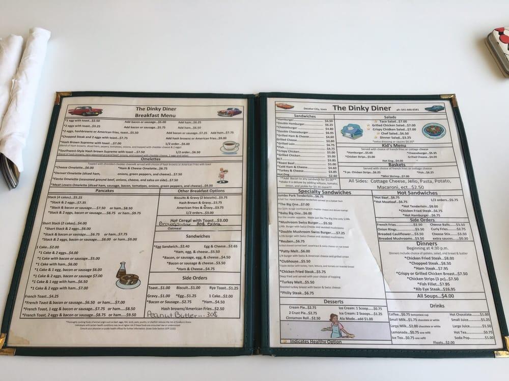 Menu at Dinky Diner restaurant, Decatur City
