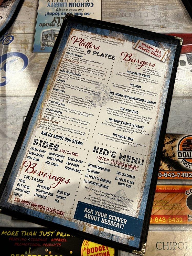Menu at Fiddler’s Steamhouse & Oyster Bar, Blountstown, Main St N