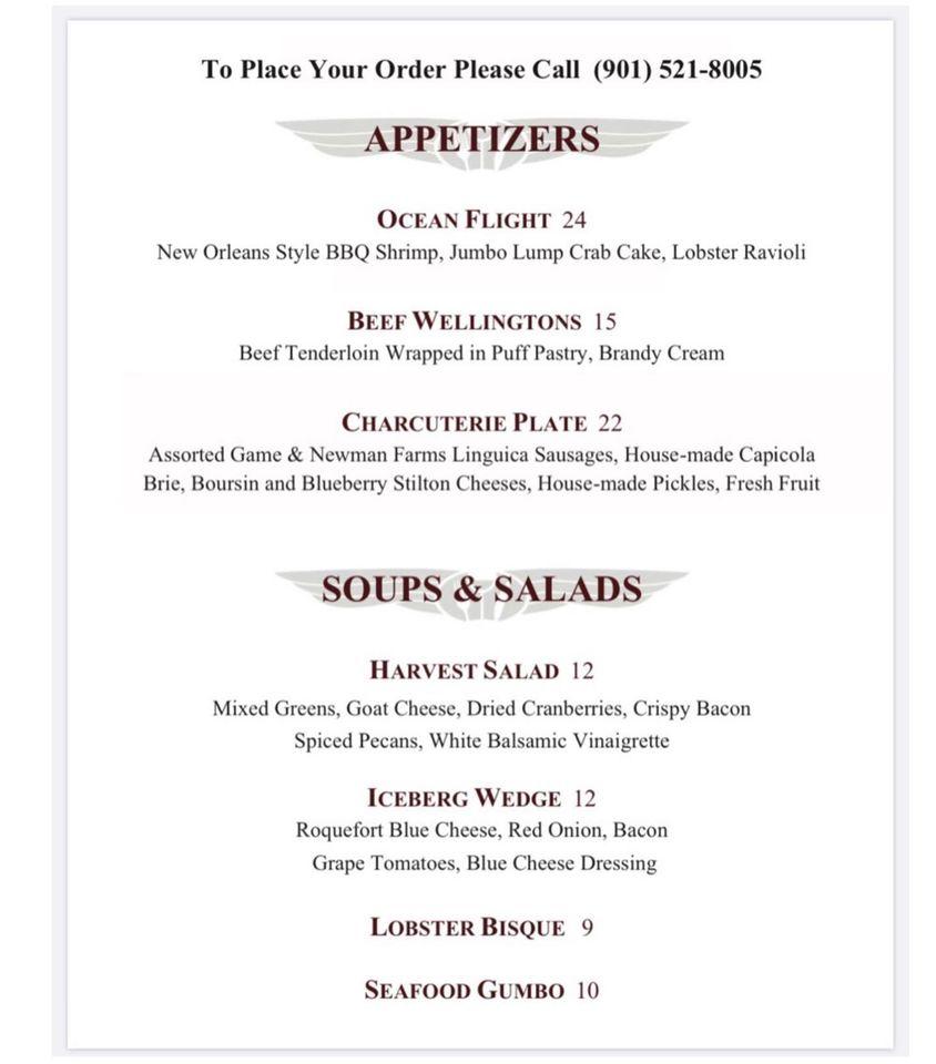 Menu at Flight Restaurant and Wine Bar, Memphis