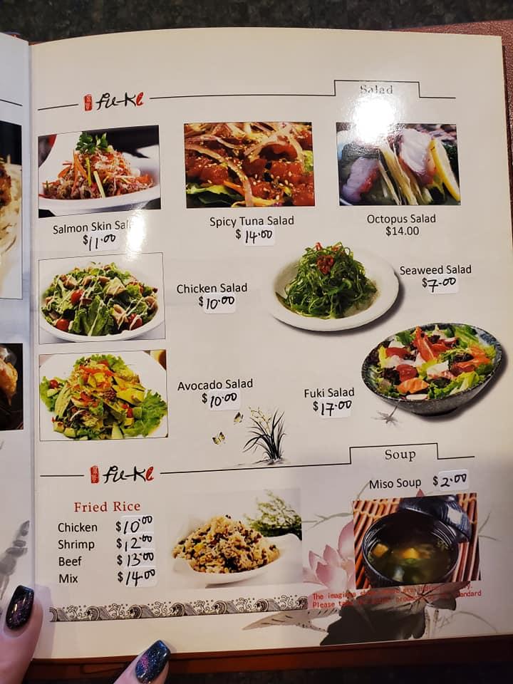 Menu at Fu-Ki Post Falls restaurant, Post Falls