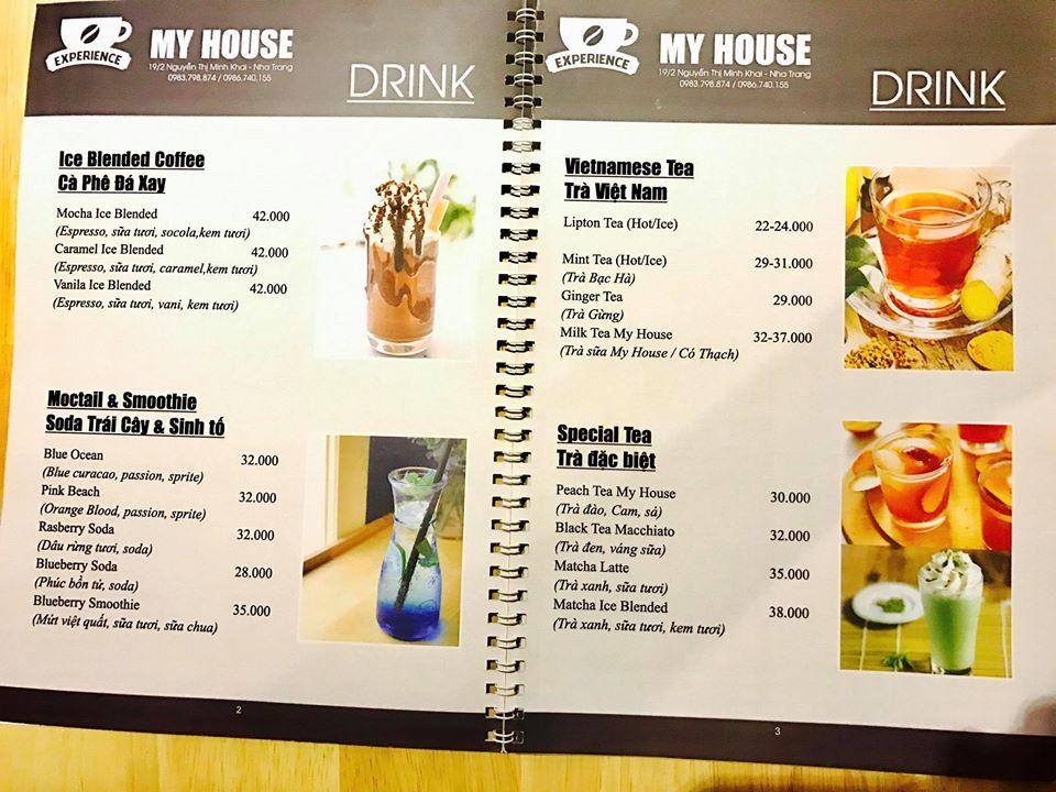 Menu at My house coffee cafe, Ninh Hòa, 65QV+8RJ