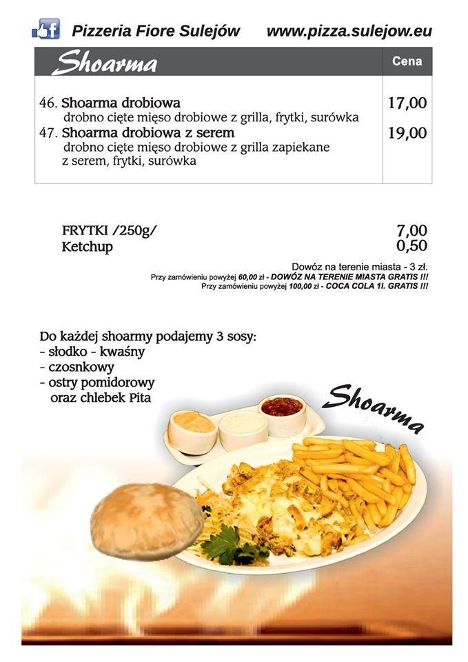 Menu at Pizzeria FIORE, Sulejow