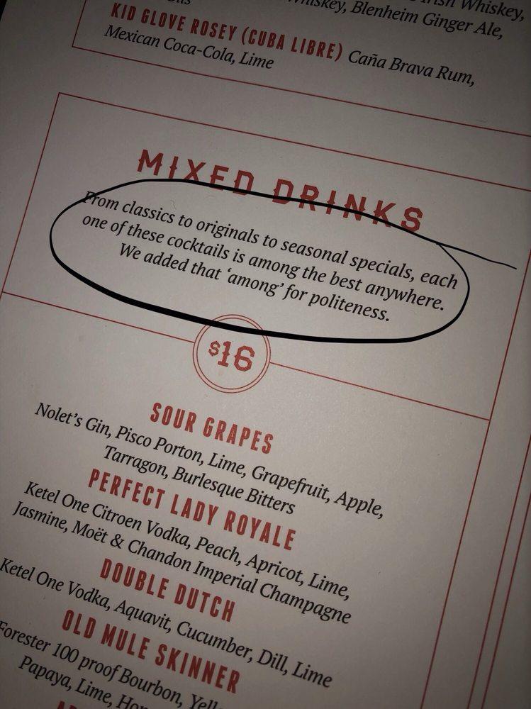 Menu at The Dead Rabbit pub & bar, New York City