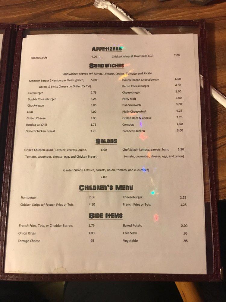 Menu at Cafe 93, Kingsport