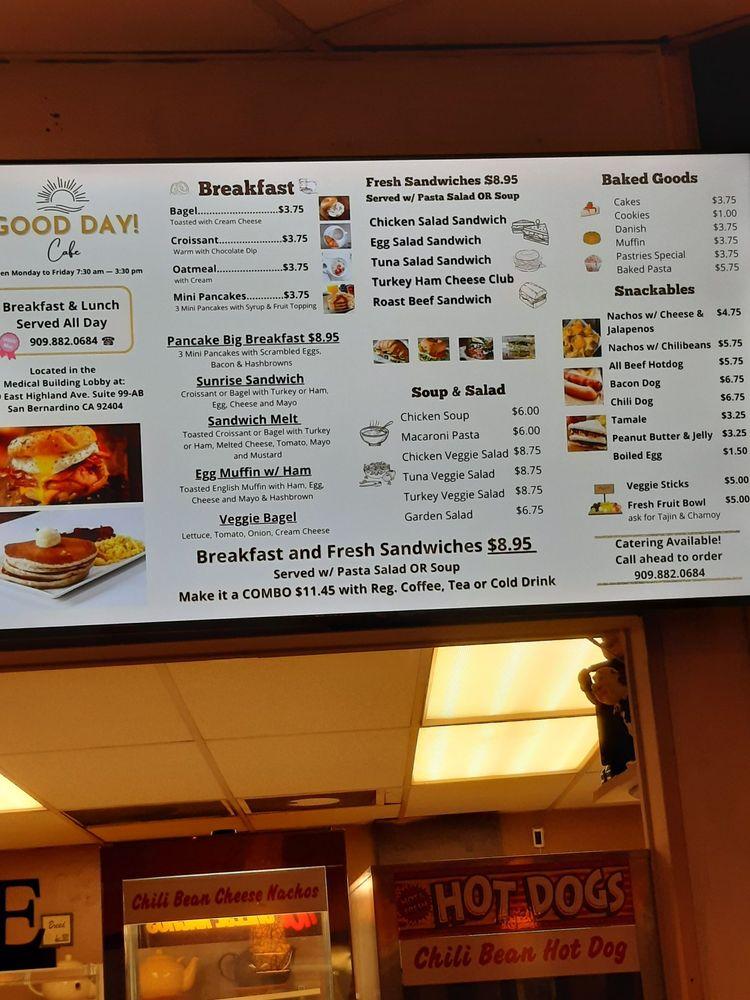 Menu at Good Day Cafe, San Bernardino