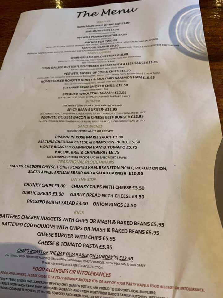Menu at Sir Stanley Gray pub & bar, Ramsgate