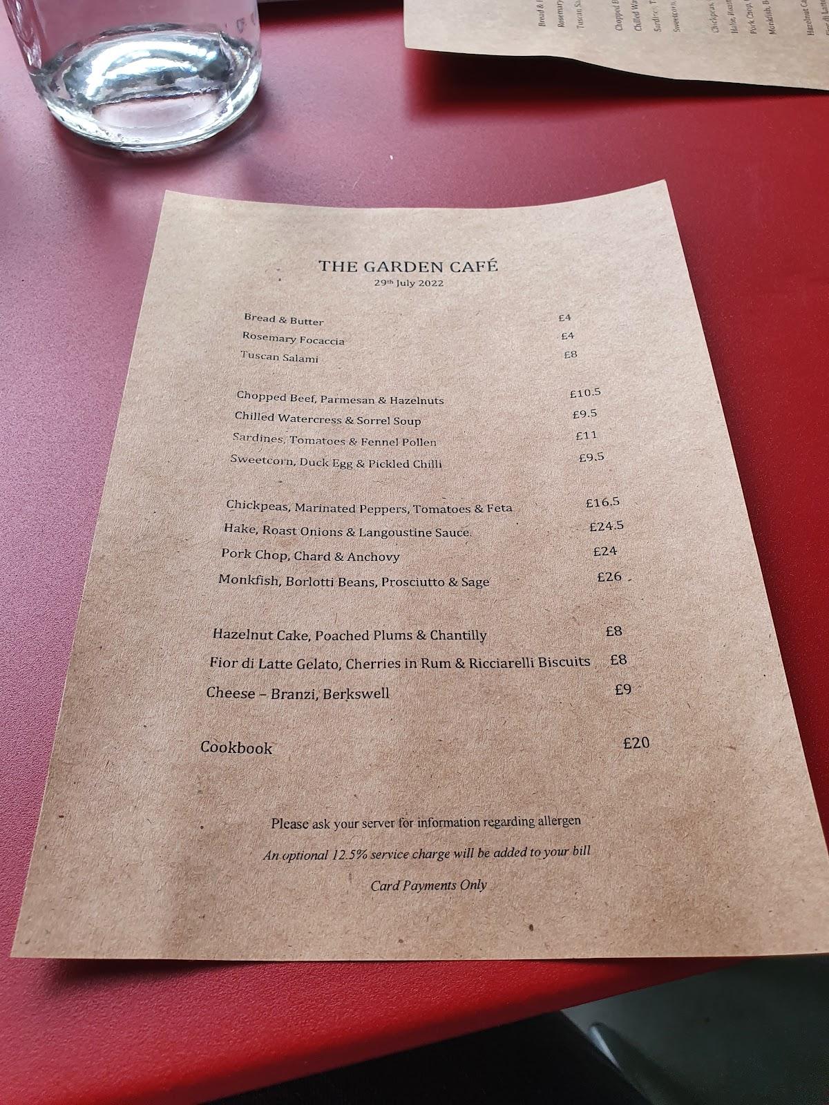 Menu at The Garden Cafe, London, 5 Lambeth Palace Rd