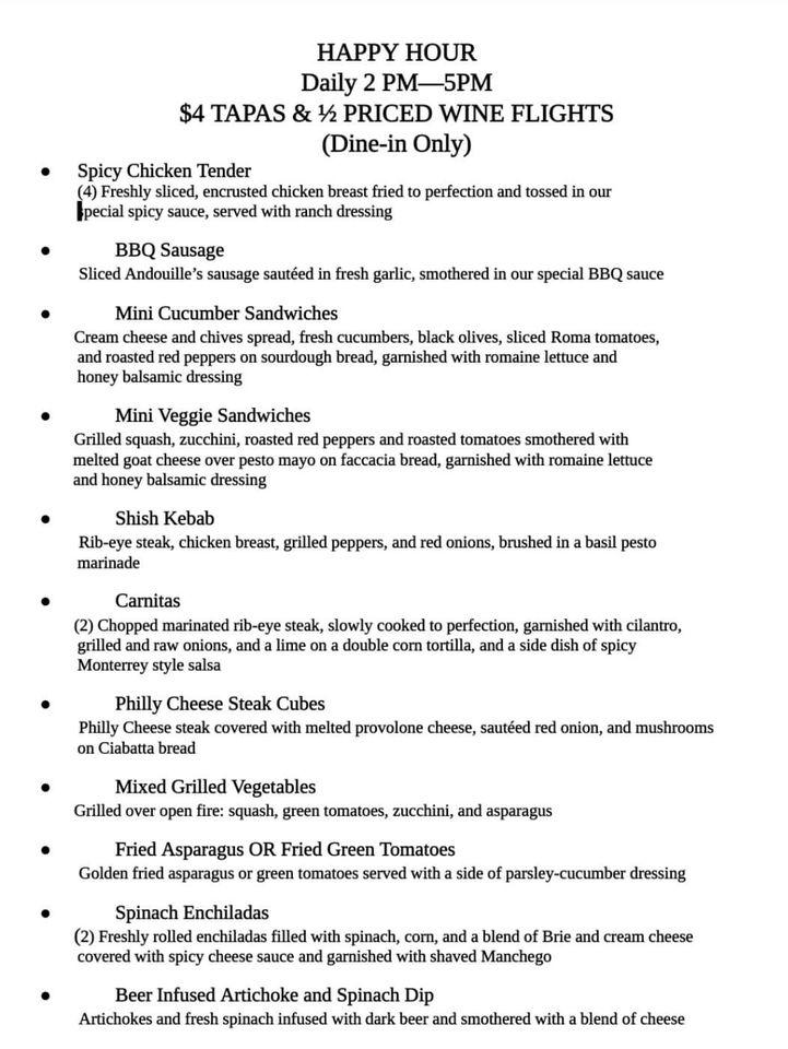 Menu at The Grape Taste Restaurant, Lake Jackson