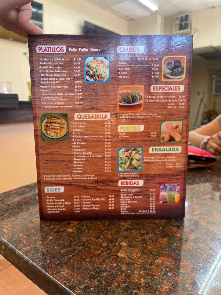 Menu at Huapango Mexican Cuisine restaurant, Dallas