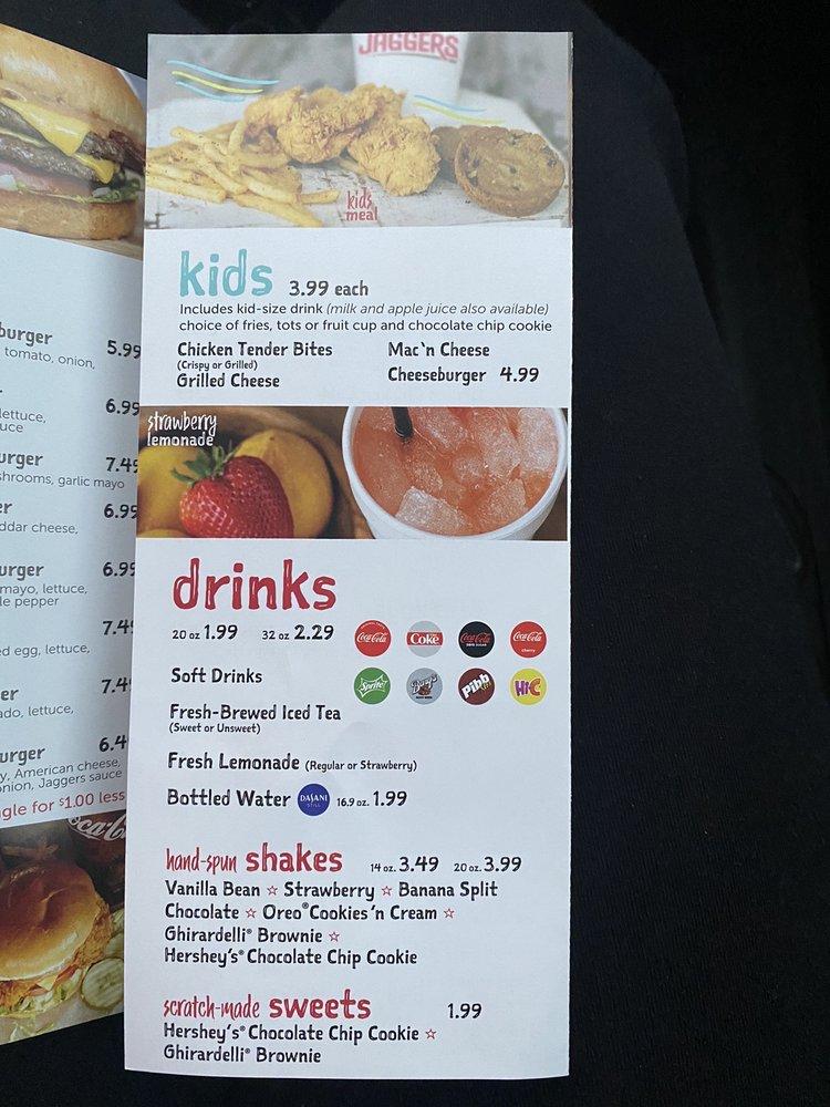 Menu at Jaggers restaurant, Louisville, Dutchmans Pkwy