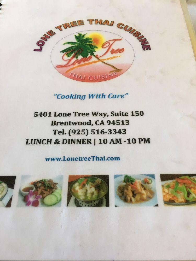 Menu at Lone Tree Thai Cuisine restaurant, Brentwood