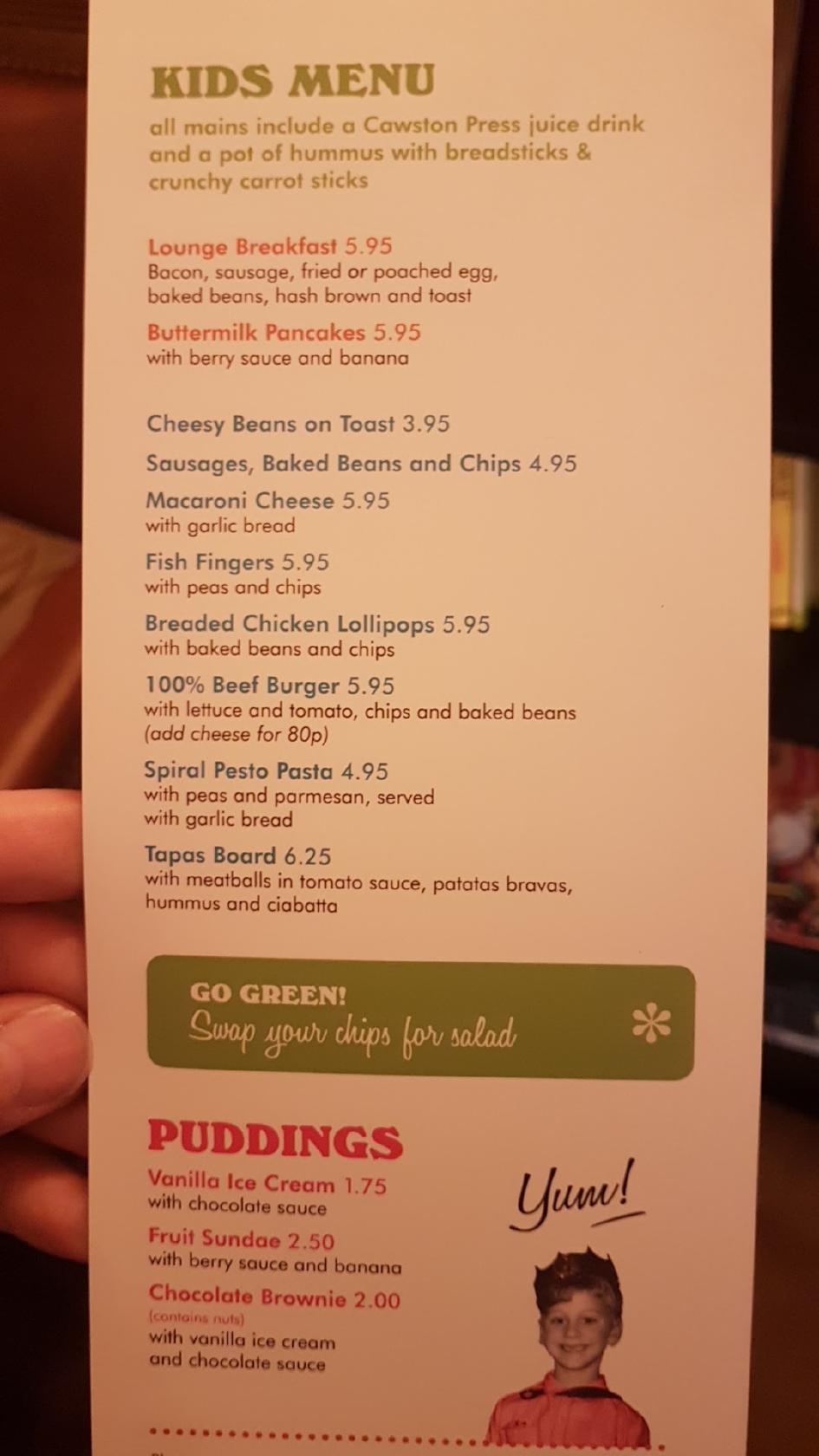 Menu at Orsino Lounge restaurant, Newton Abbot
