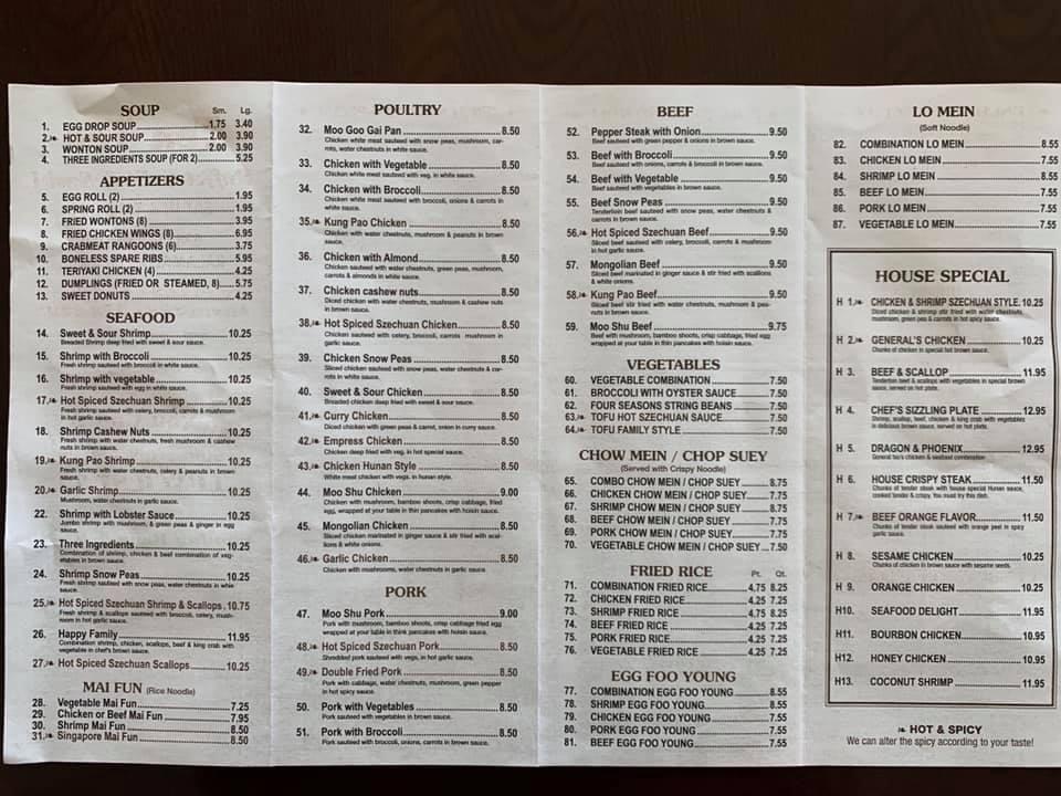 Carta del restaurante Ten Ten Buffet Grill & Sushi, Kalamazoo